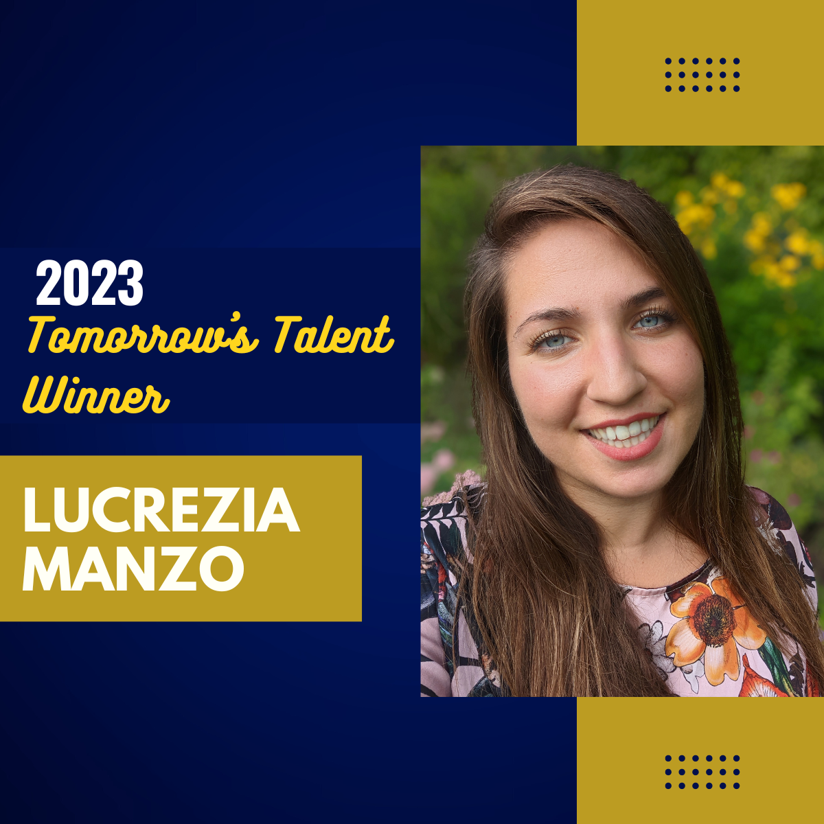 Our Award-Winning Events Coordinator, Lucrezia Manzo! Our Award-Winning Events Coordinator, Lucrezia Manzo!